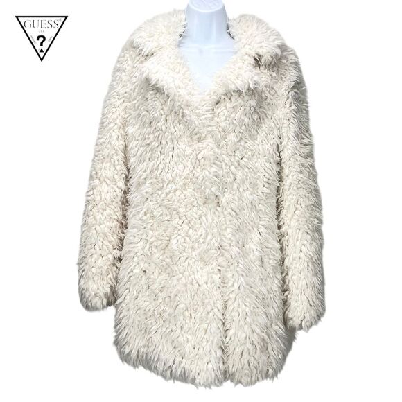 Guess | Jackets & Coats | Guess Women Medium Cream Teddy Bear Faux Fur ...